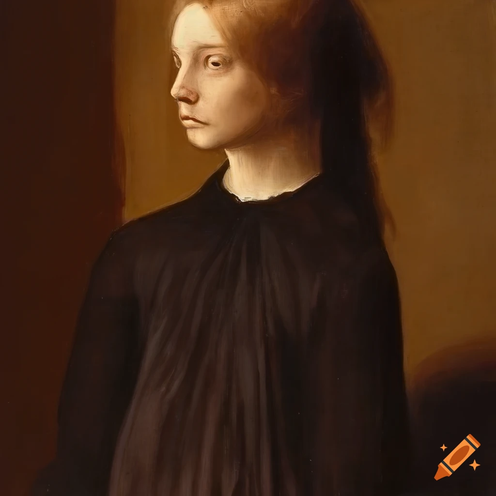 Full body view of pouty pre-raphaelite young ladies with long hair in a ...