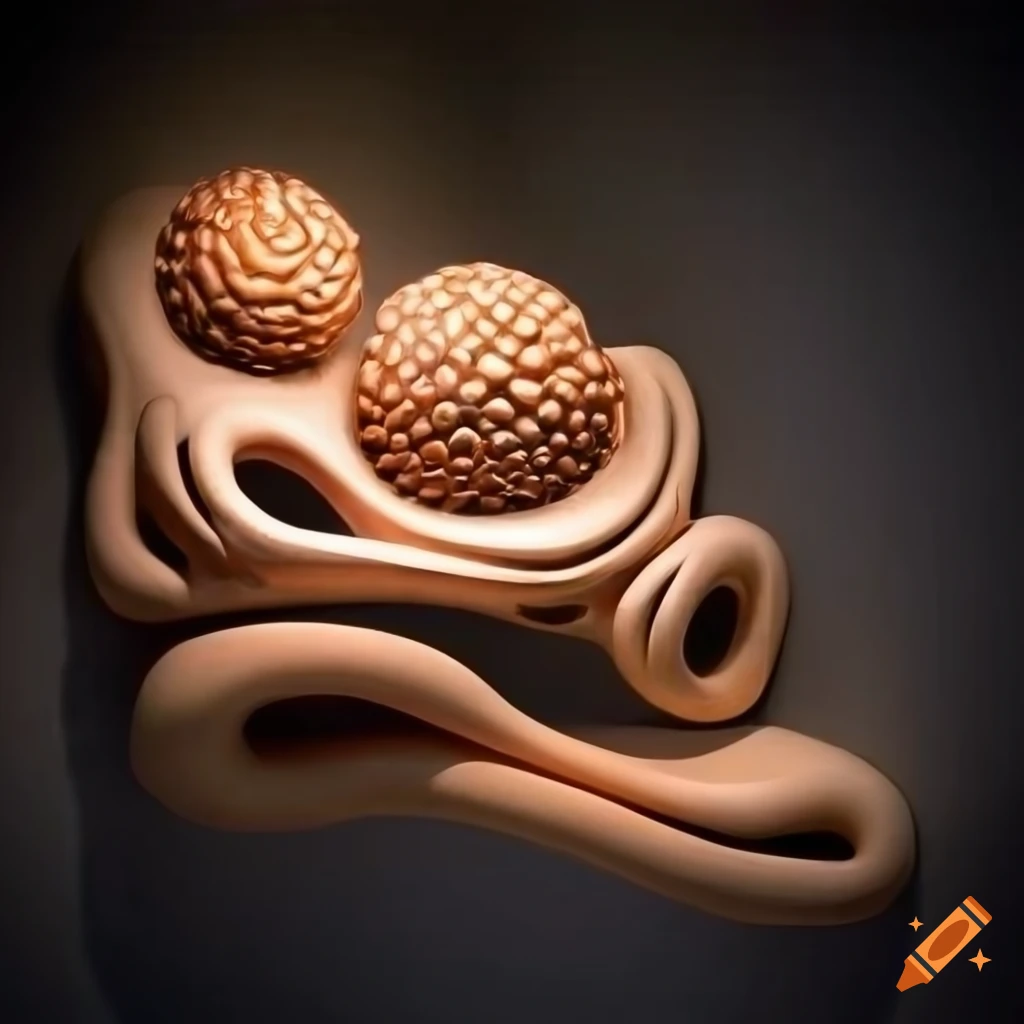 Futuristic organic sculpture of entangled hybrid species on the wall on ...