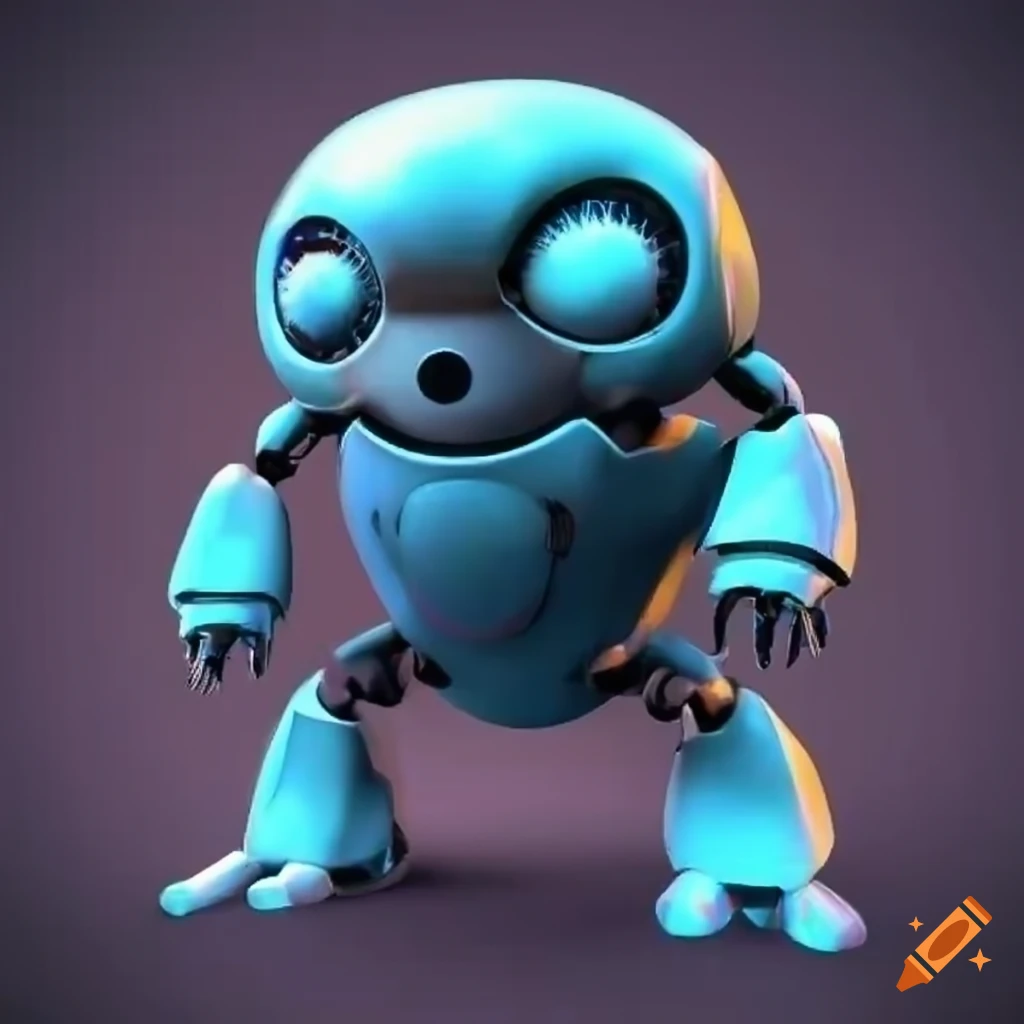 3d robot creature from data mite video game on Craiyon