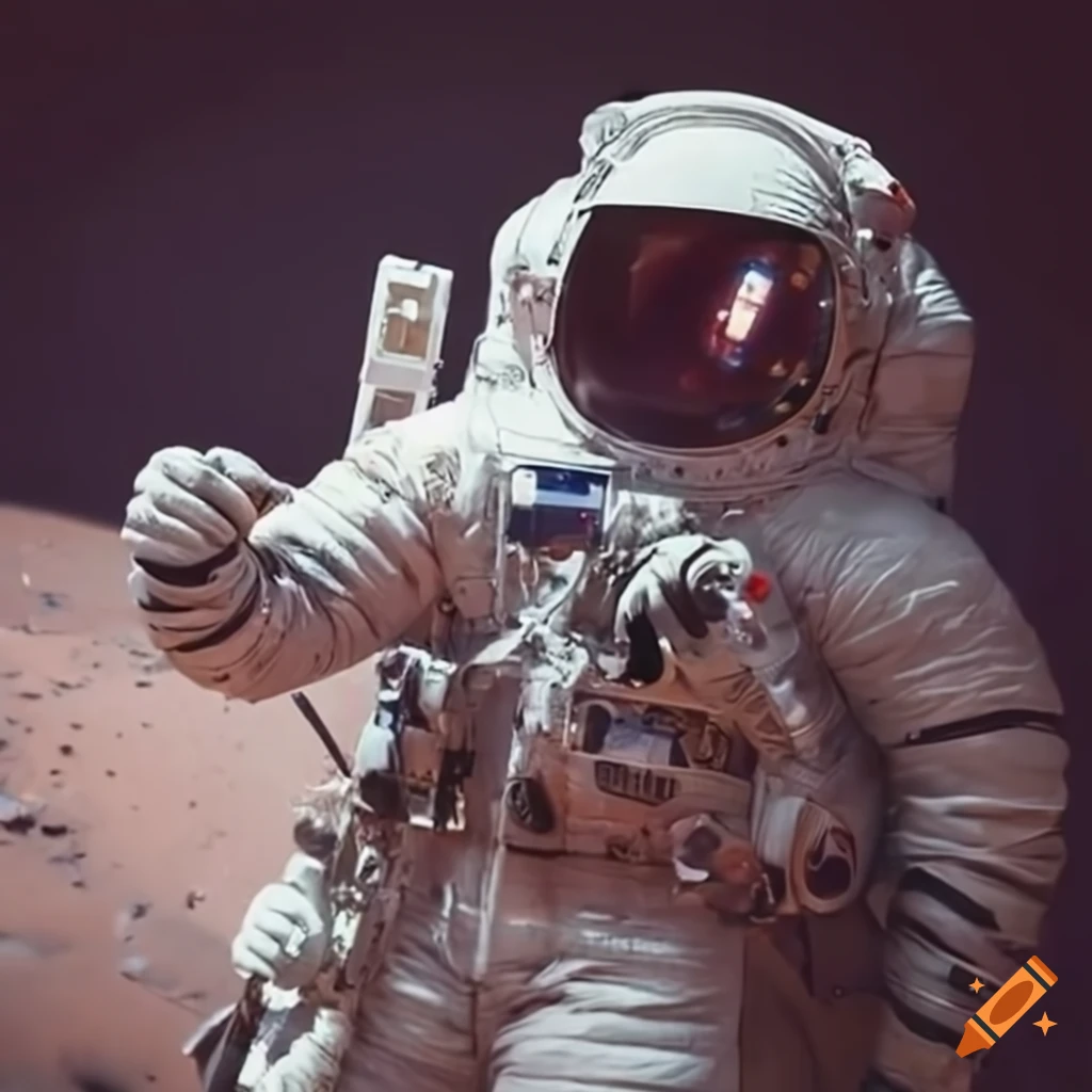 Retro photo of an astronaut in mars on Craiyon