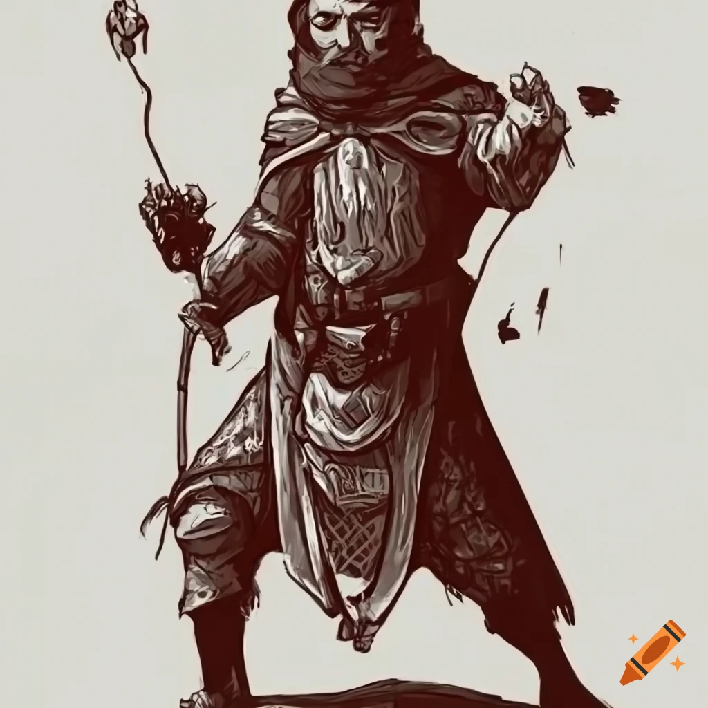 Male human thaumaturge character from Pathfinder on Craiyon