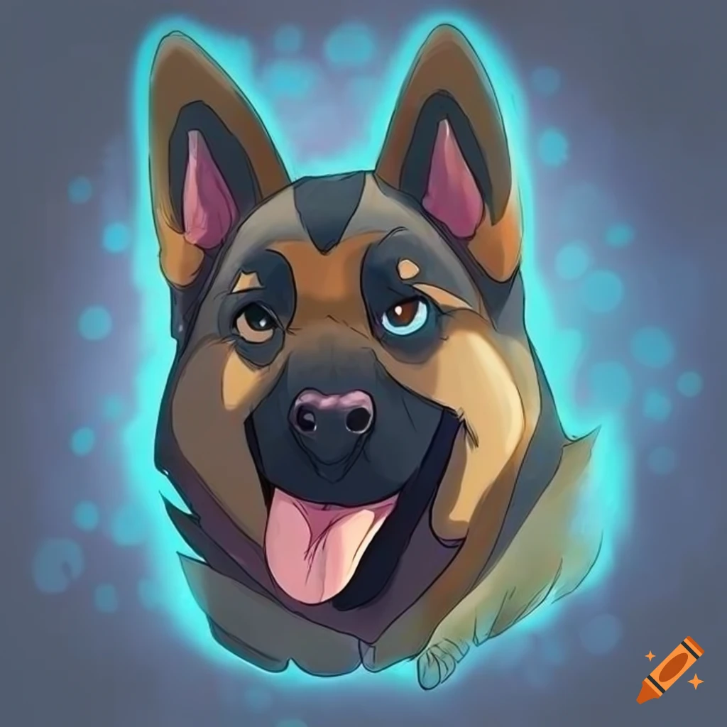 German shepherd depicted as a pokemon on Craiyon
