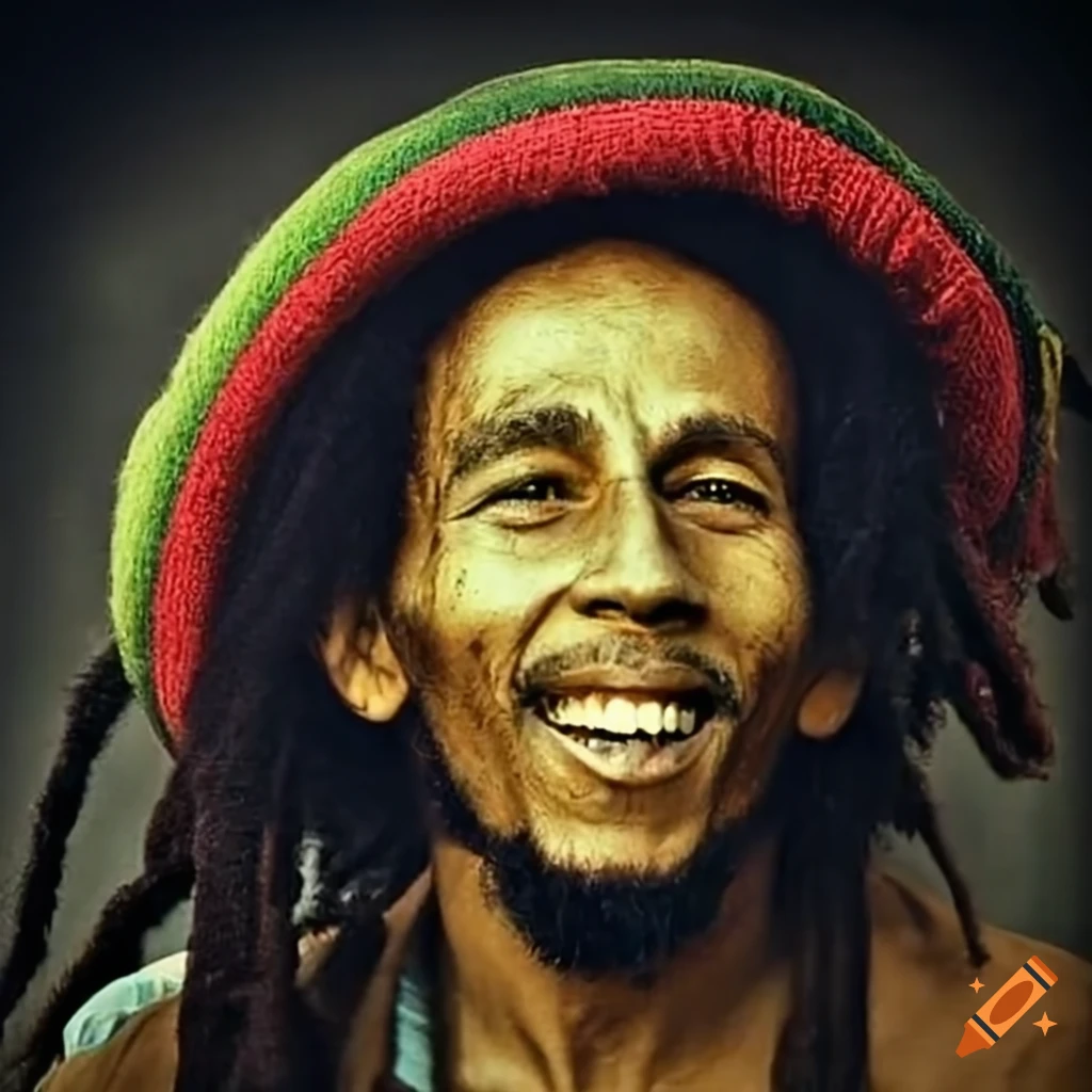 Bob marley wearing a top hat on Craiyon