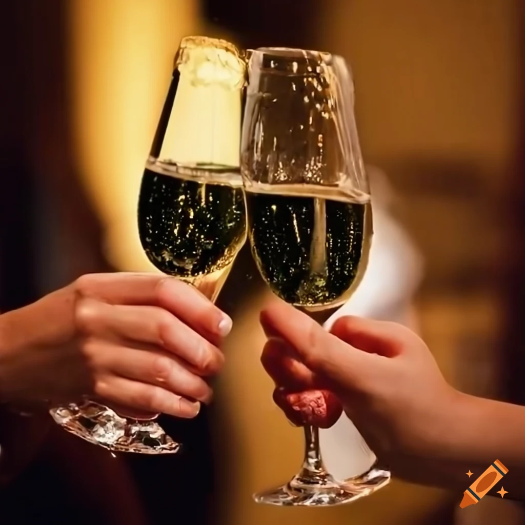Champagne toast on Craiyon