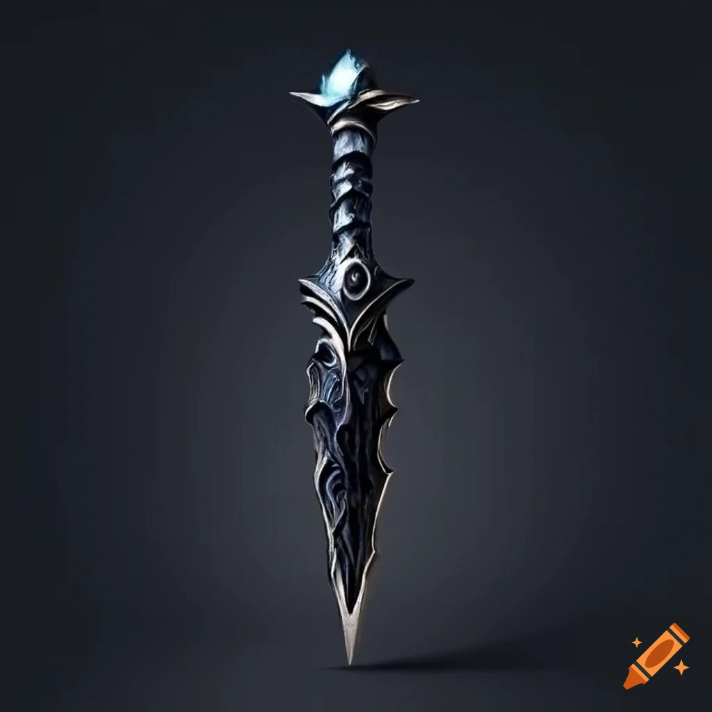 Stylish obsidian sword with intricate design on Craiyon