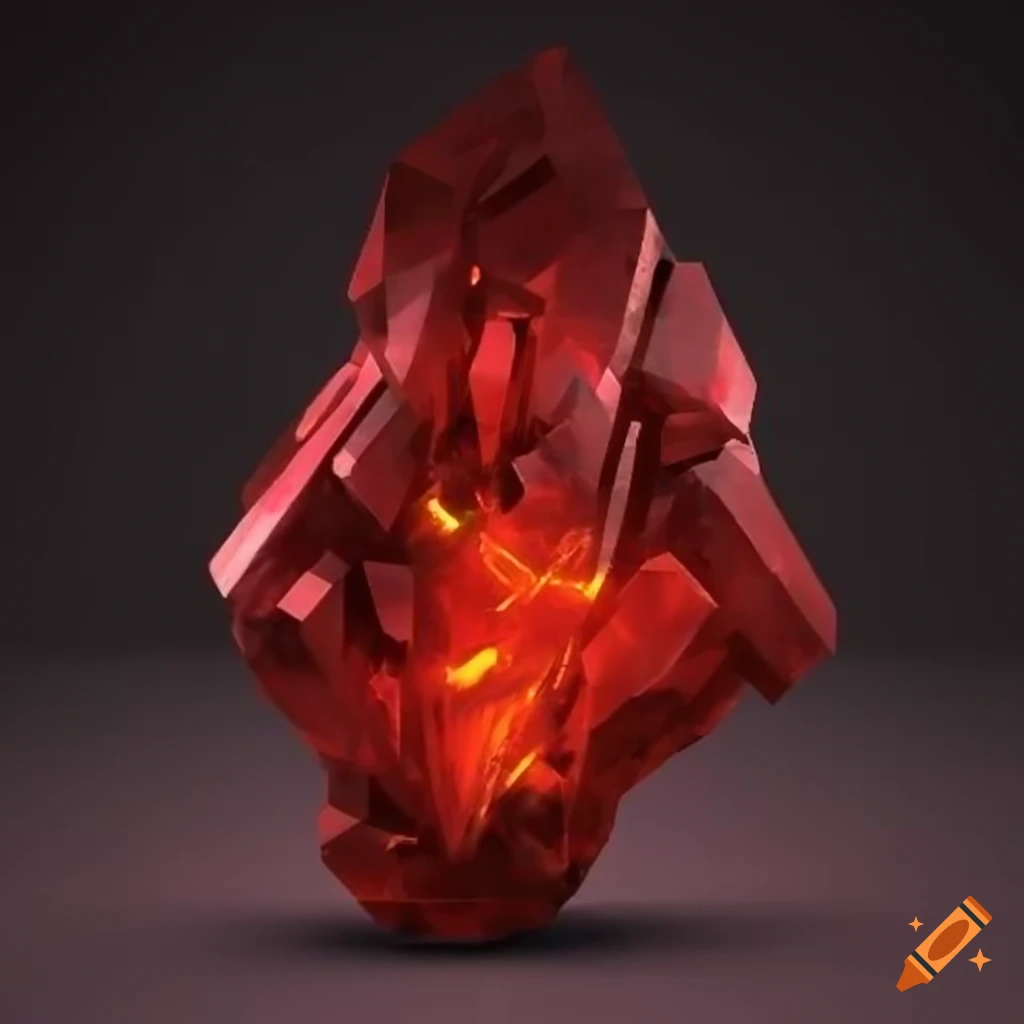 Dark red elemental malevolence crystal on Craiyon
