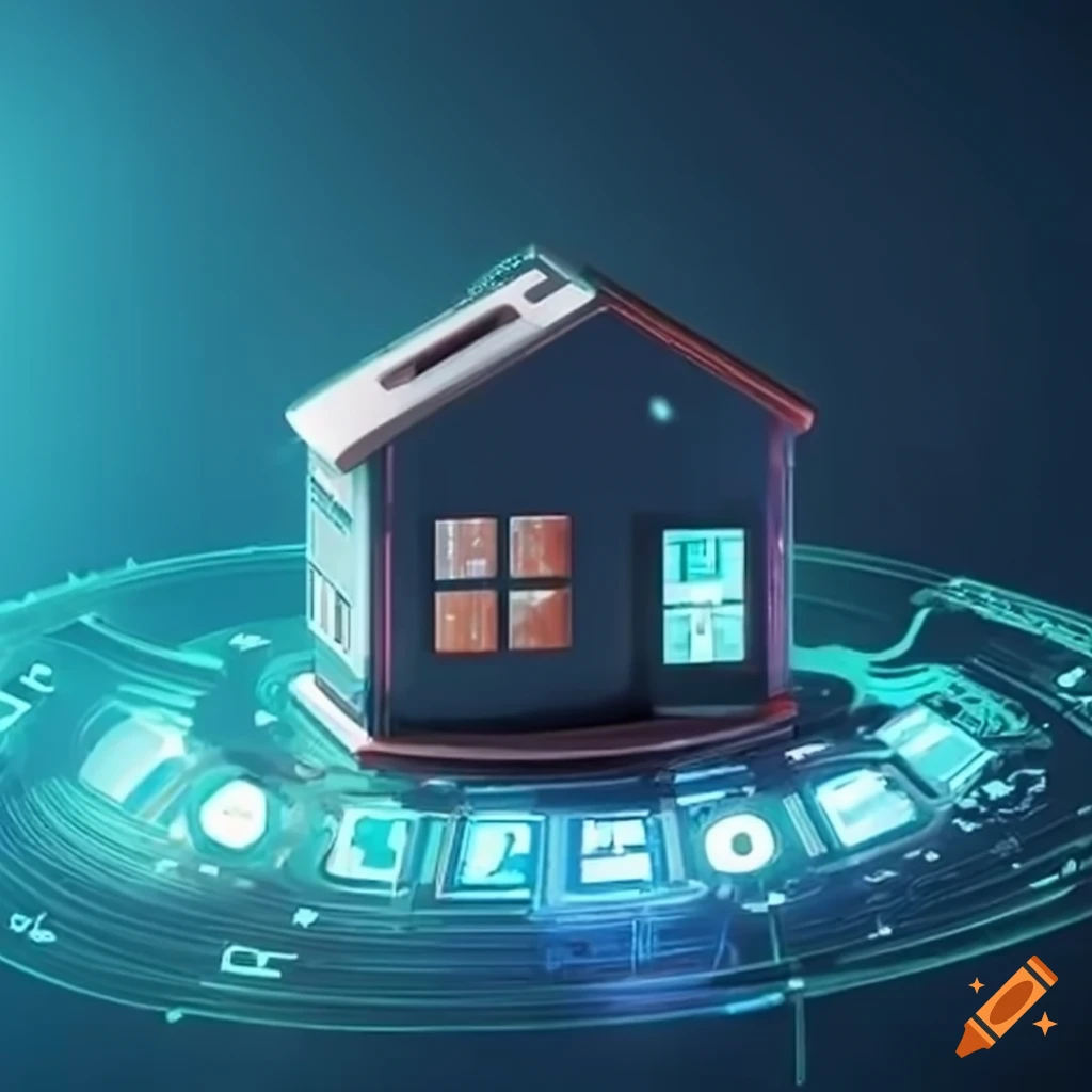 Smart home technology integrated with blockchain on Craiyon