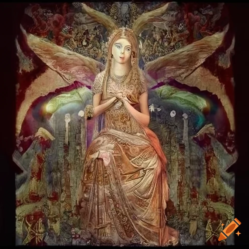 Hyperrealistic digital artwork featuring a fairy goddess with ...