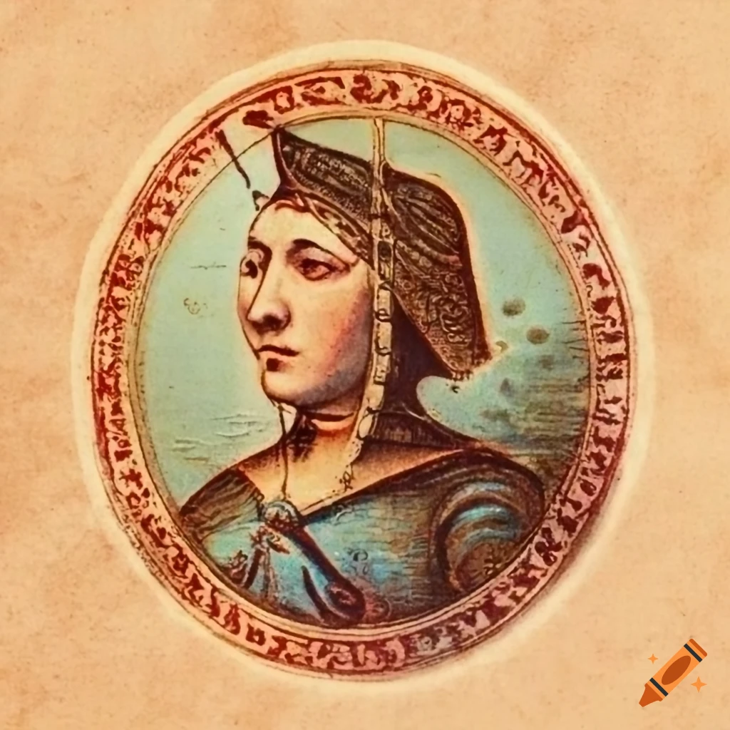 Medieval postage stamp on Craiyon