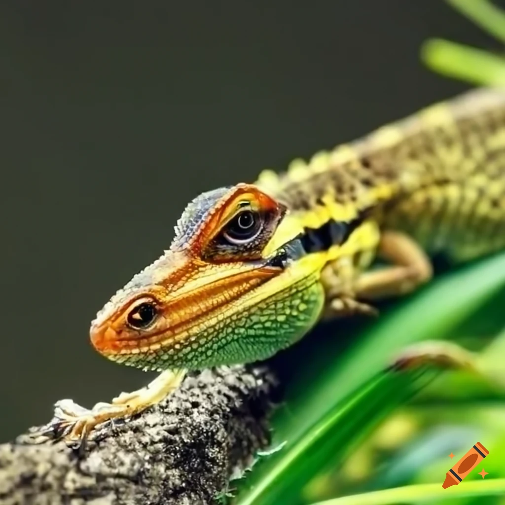 Hybrid lizard with earwig features in full body view on Craiyon