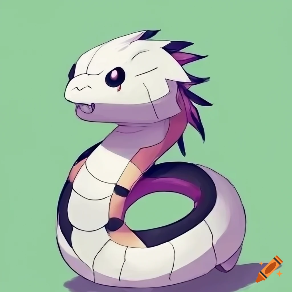 White snake pokémon with cute eyes on Craiyon