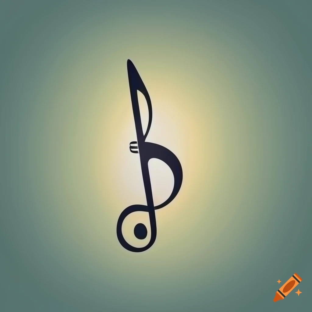 Music note shaped like the letter 'r' in vector art on Craiyon