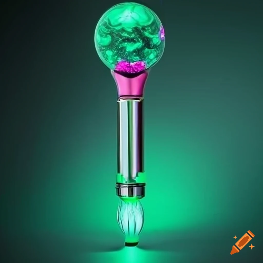 Atomic light stick with Cyber Pink body and Silver Chrome handle on Craiyon