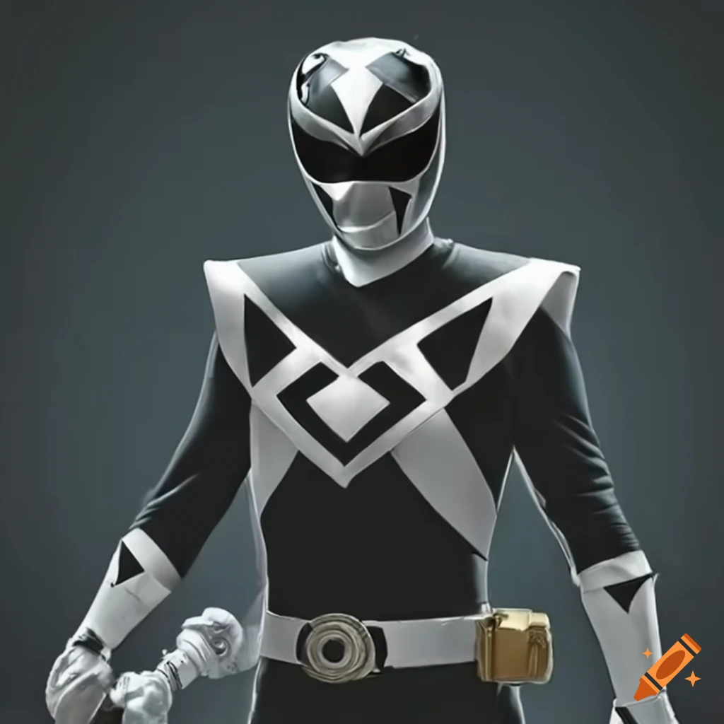 Realistic black power ranger with past vs present theme on Craiyon