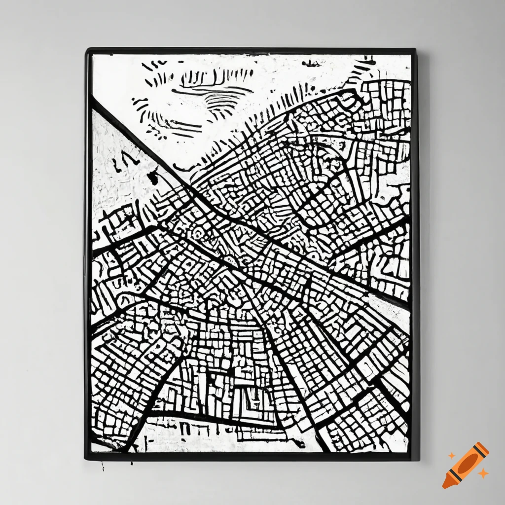 Detailed map of the city of lyon by keith haring on Craiyon