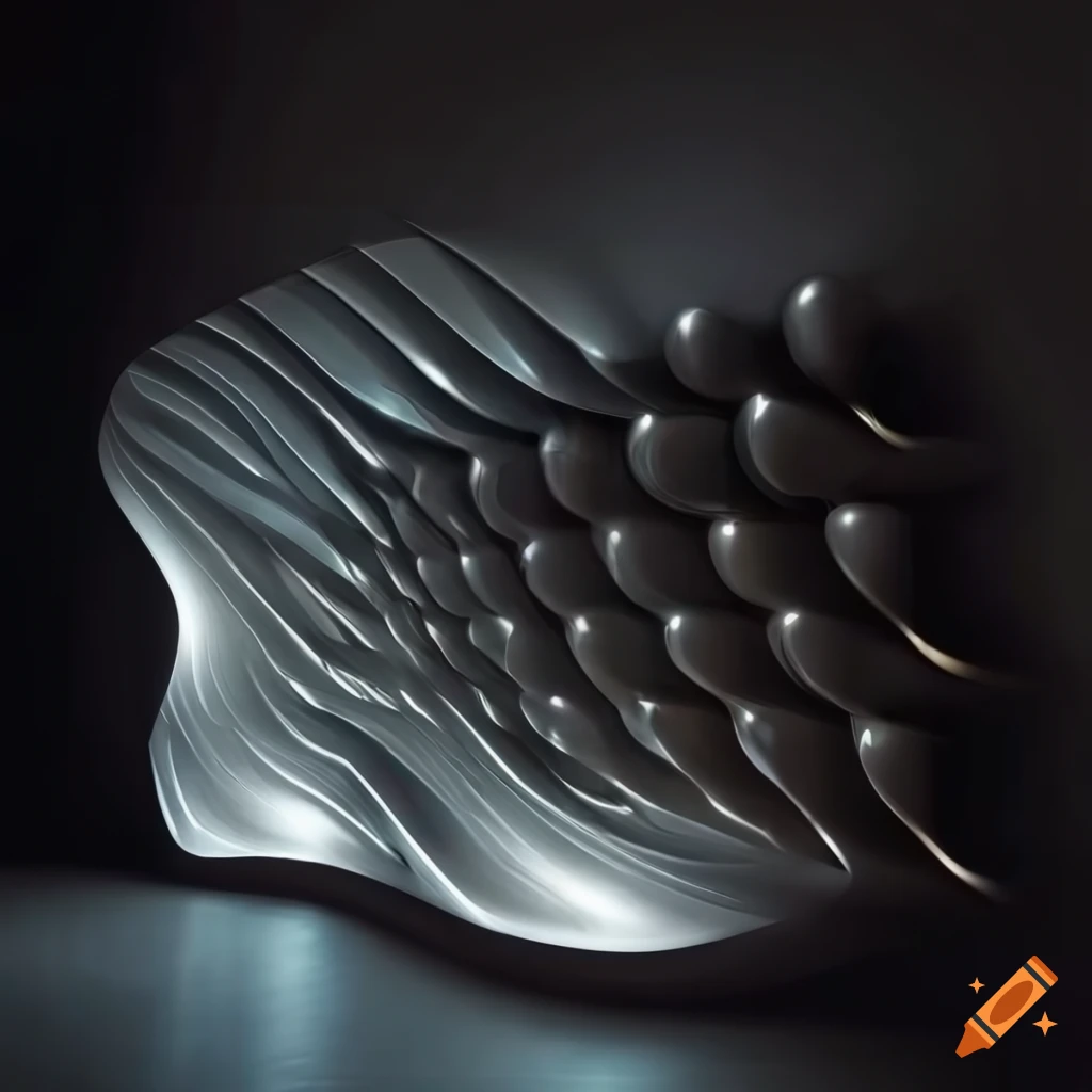 Modular wall sculpture installation with organic and futuristic design ...