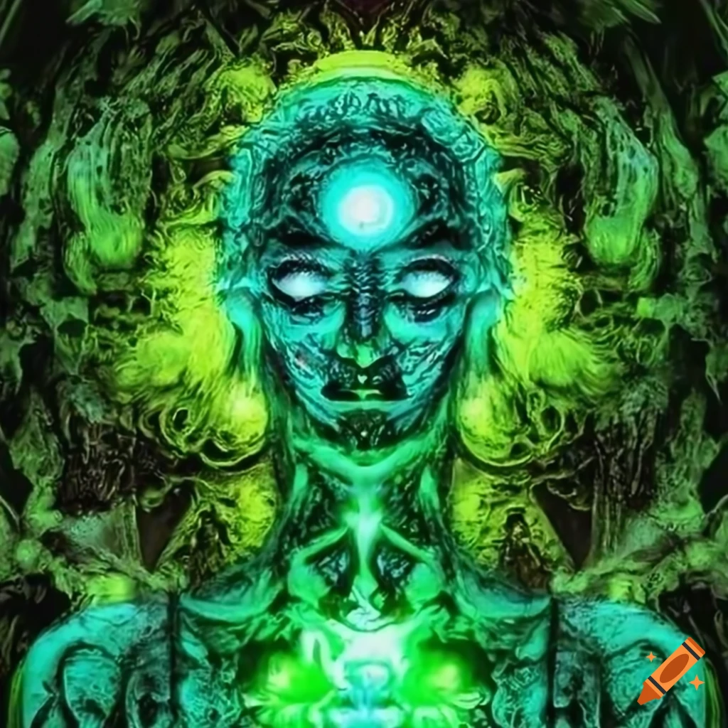 Chaos god of green consciousness ninja punk on Craiyon