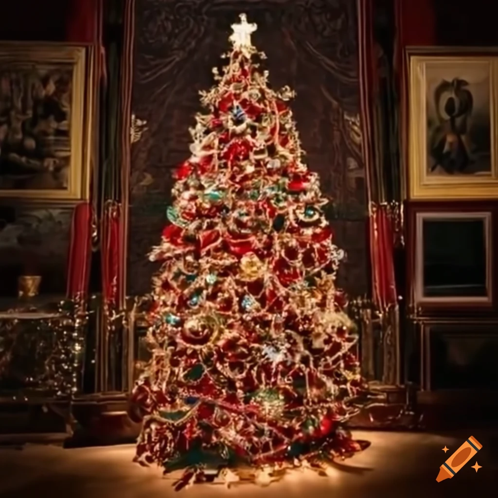 Christmas tree with a surreal dali twist on Craiyon