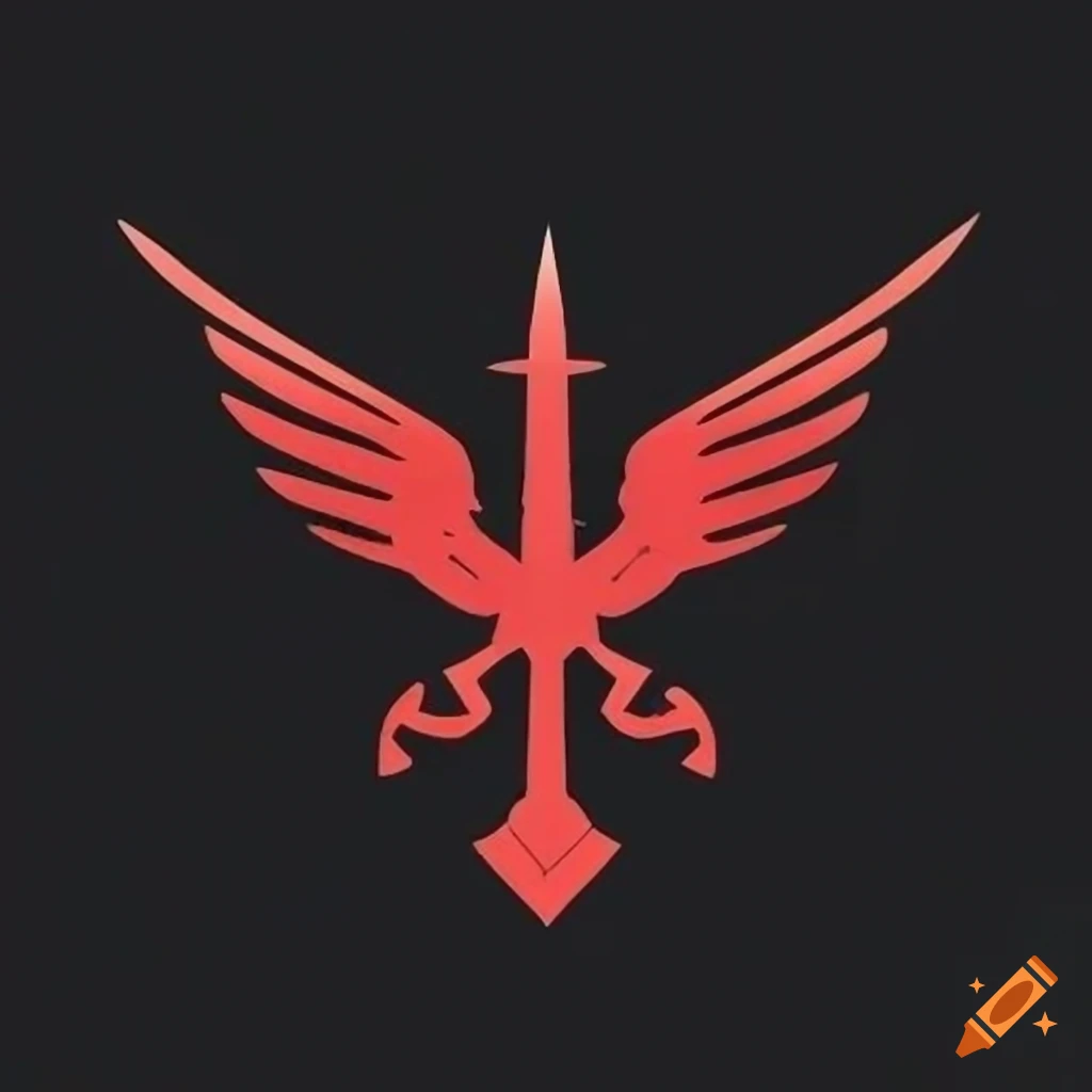 Digital illustration of trident task force flag with black and red ...