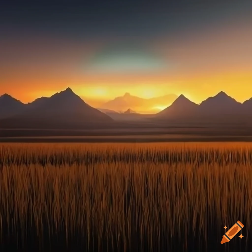 Panoramic scene of a vast open field inspired by robert childress on ...