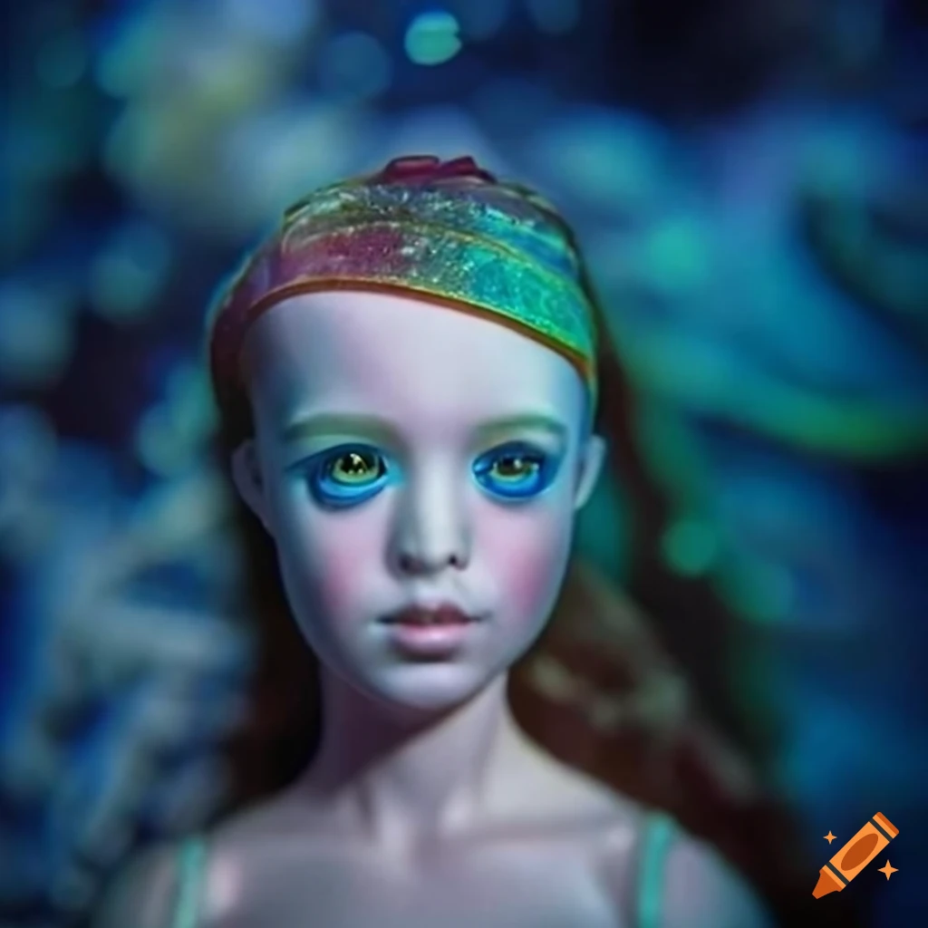 In an enchanting underwater realm, a mesmerizing hyperrealistic digital ...