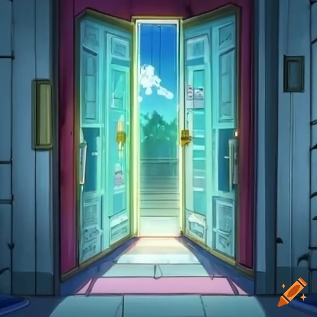 Open door leading to another door in an abstract composition on Craiyon