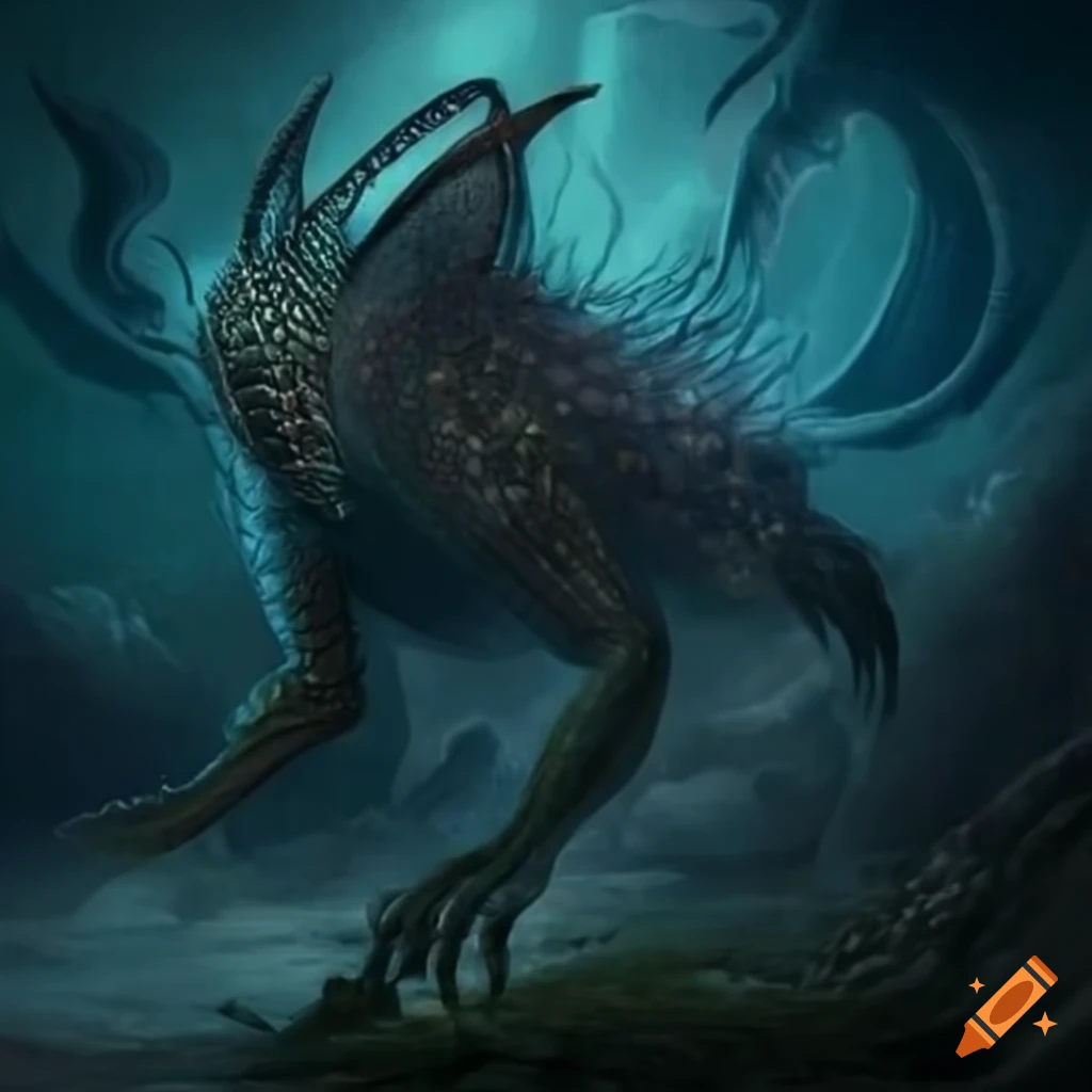 Mythical creature with scales and ancient power on Craiyon