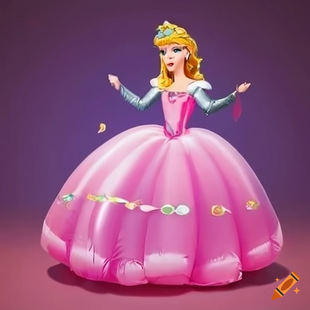 Princess in inflatable ballgown on Craiyon