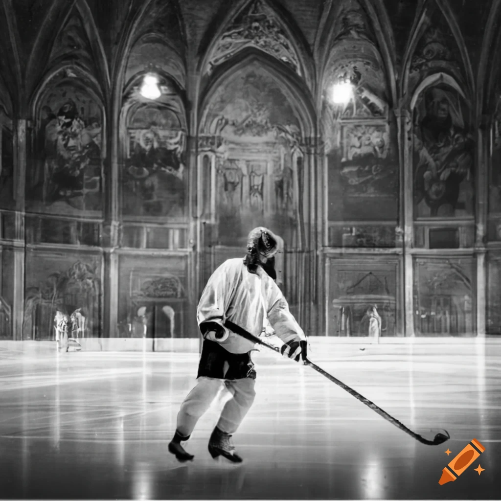 Ice hockey player resembling jesus christ on Craiyon