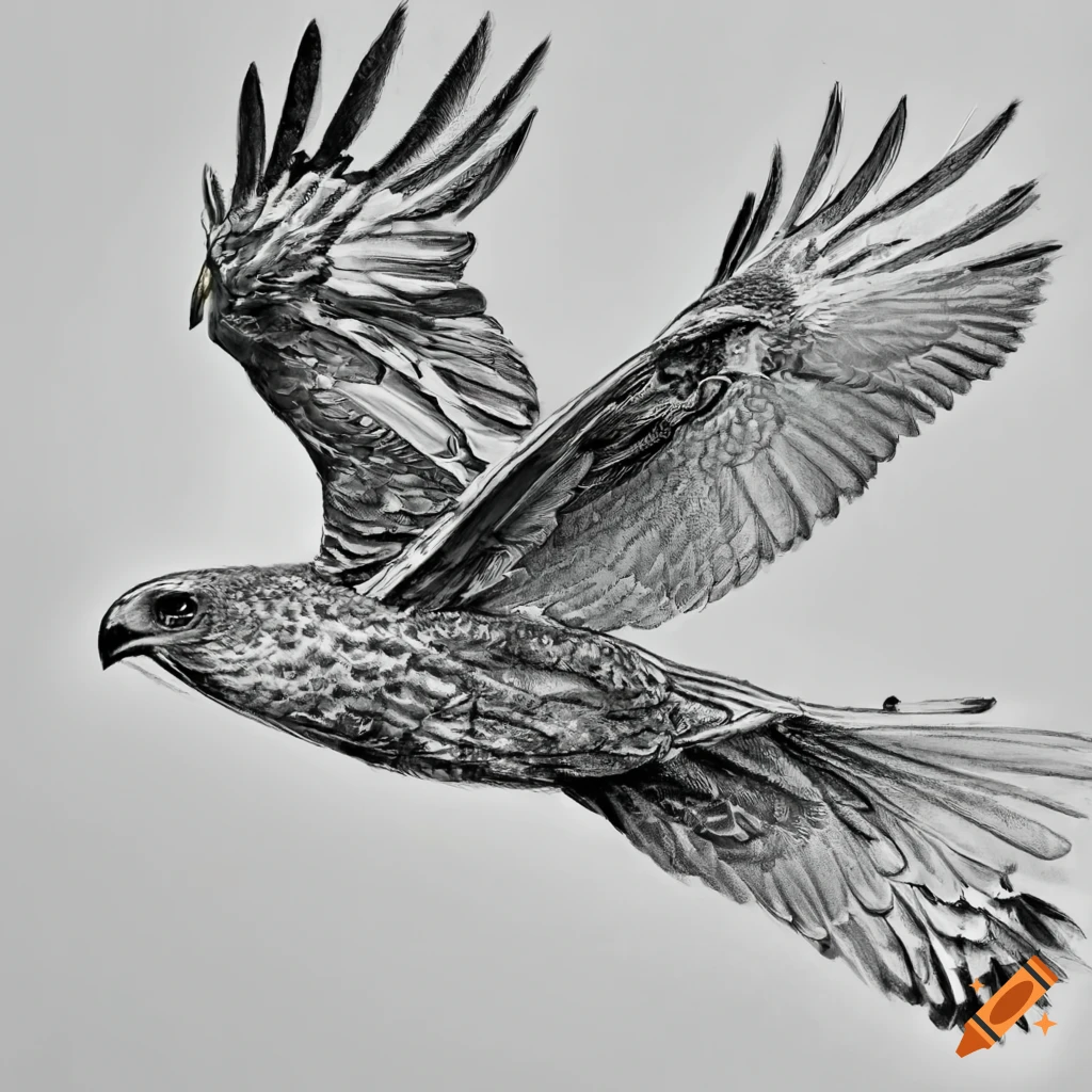 Red tail hawk in flight on Craiyon