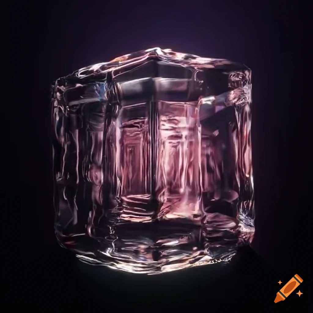 4-dimensional glass cube floating in hyperspace on Craiyon