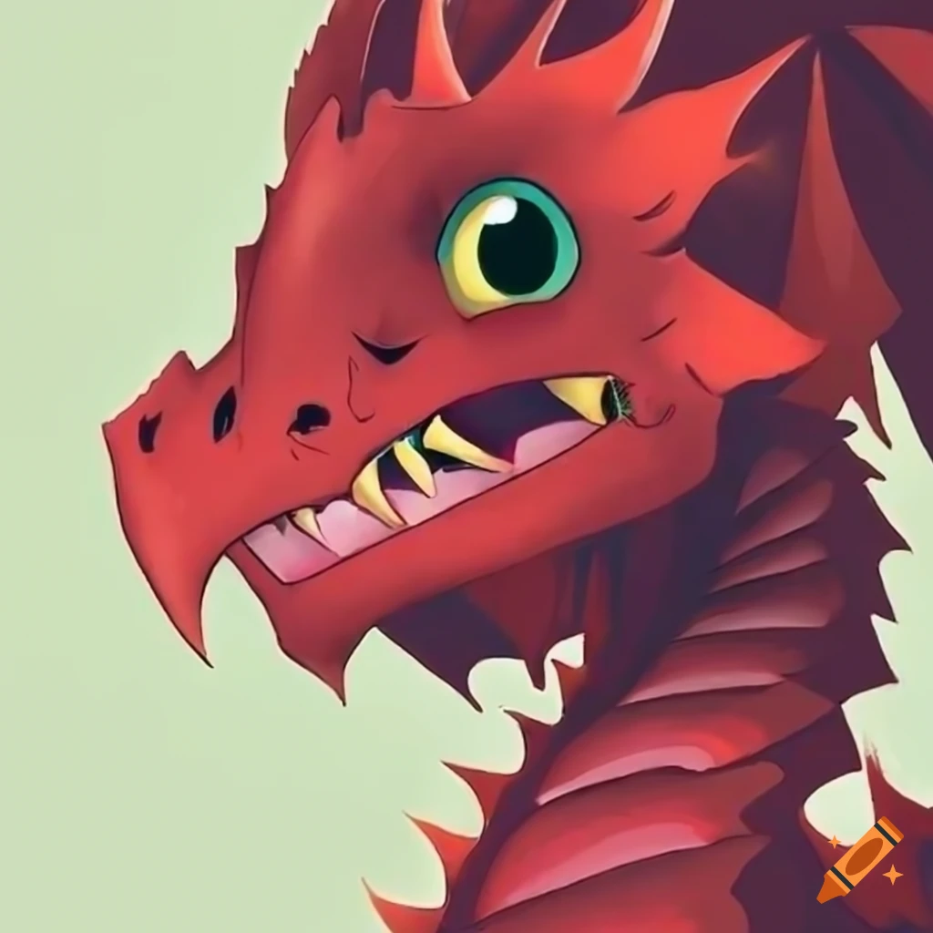Cute little red dragon on Craiyon