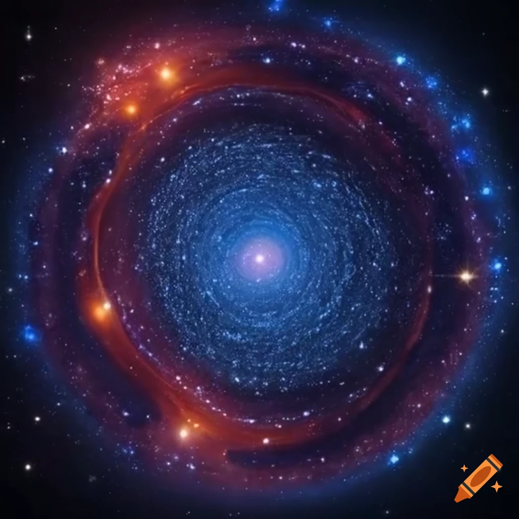 Mesmerizing celestial expanse with shimmering stars and azure and fiery ...