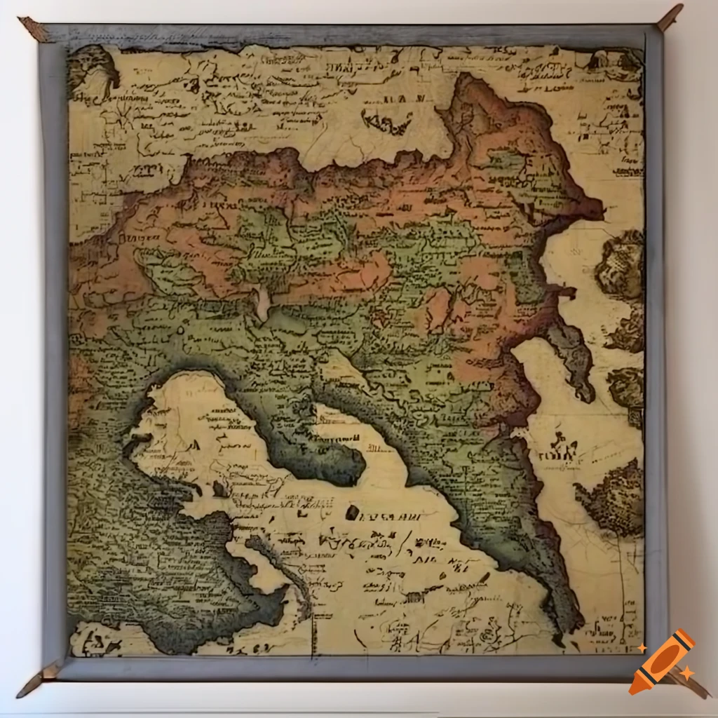 Medieval 3d map of fantasy land by various artists on Craiyon