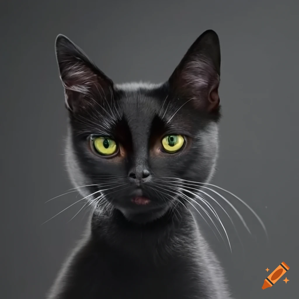 Bella the black cat on Craiyon