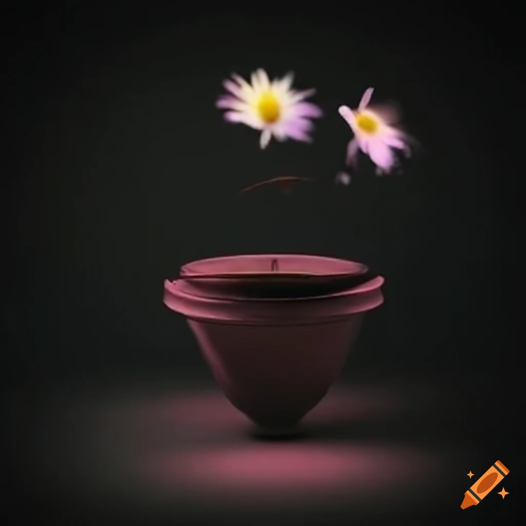 Flying pot of flower on Craiyon