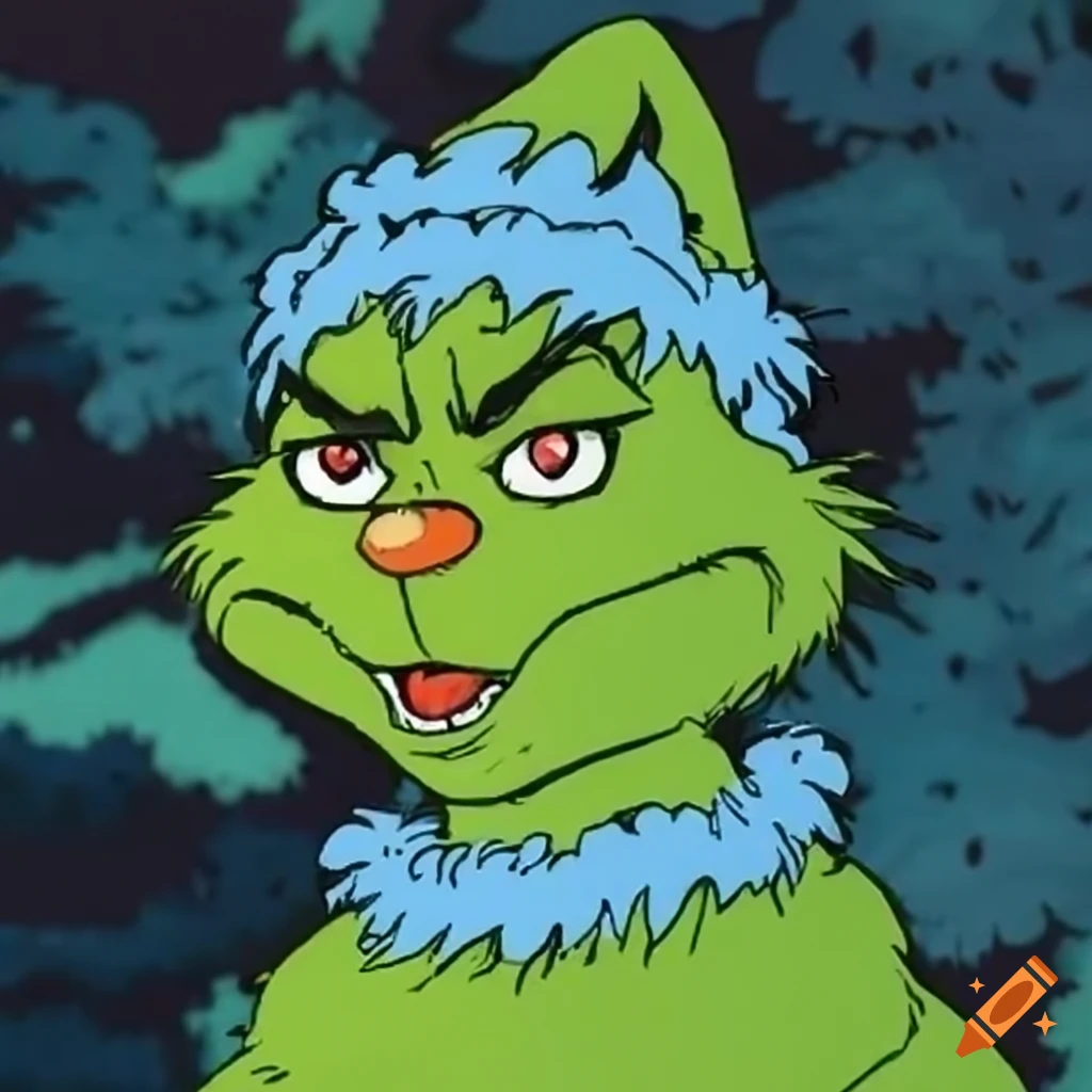 Blue grinch manga on Craiyon