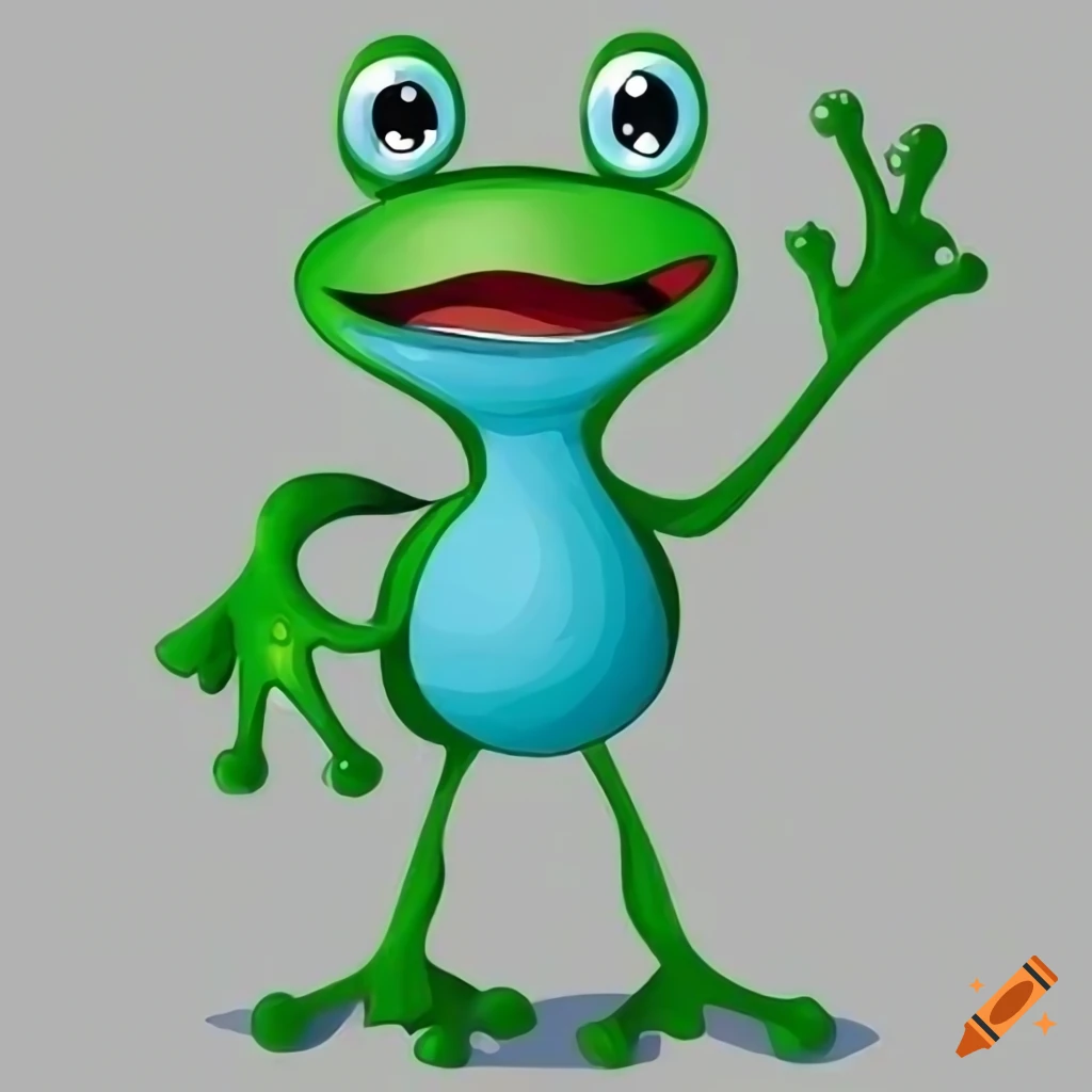 Silly cartoon frog design clipart on Craiyon