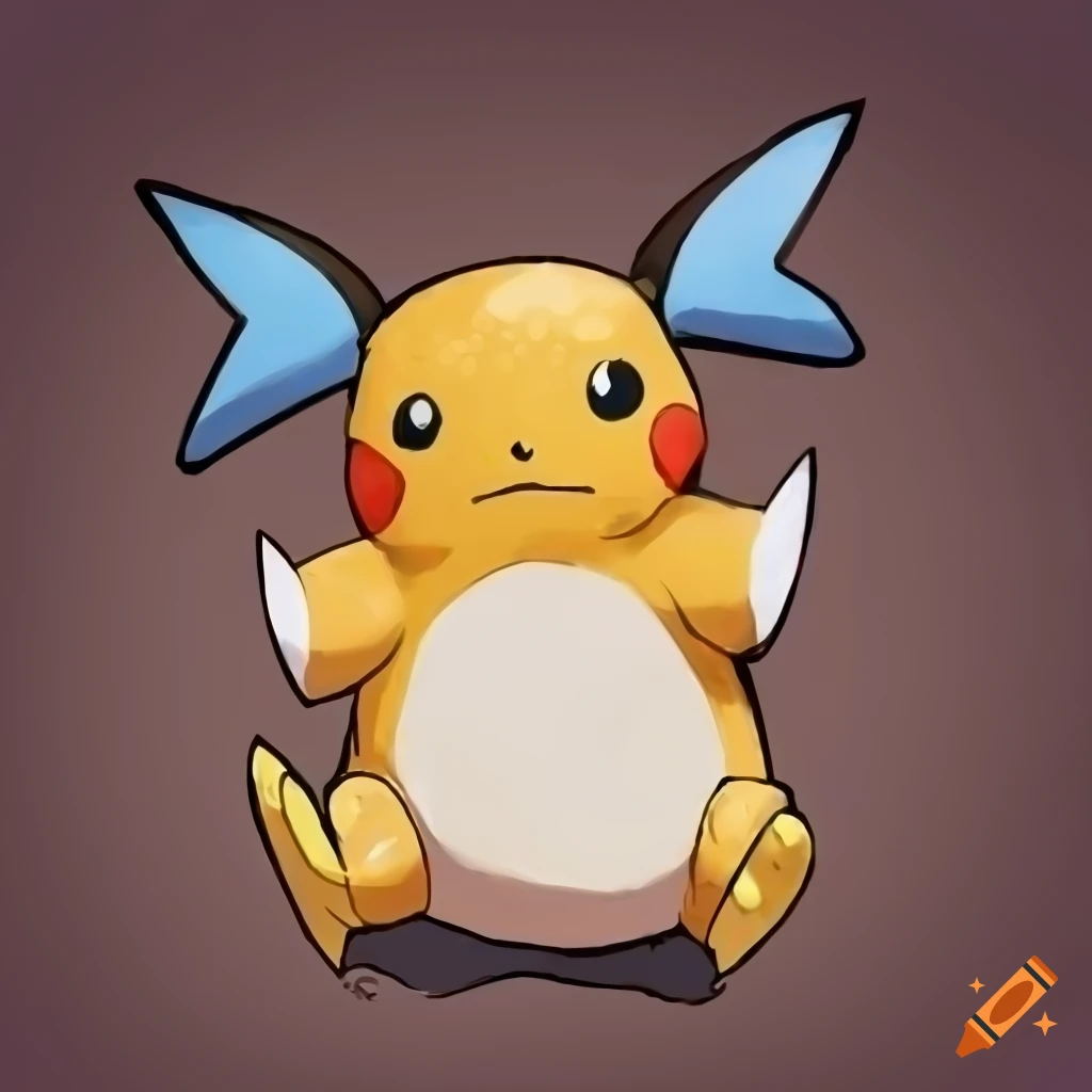 Raichu lying on its back in hd fan art on Craiyon