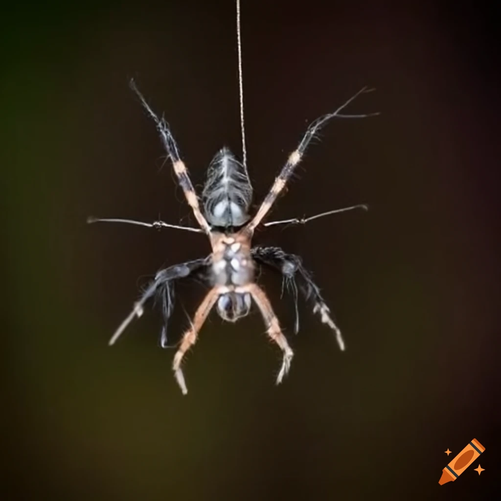 Animated spider on its thread on Craiyon