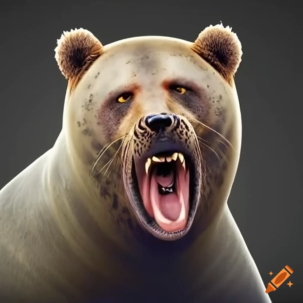 Screaming bear-seal hybrid creature on Craiyon