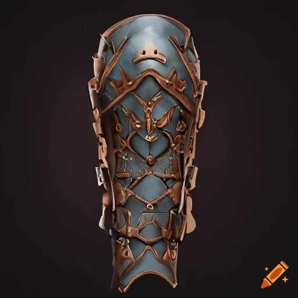 Stylish arm bracer armor with intricate spirit design on Craiyon