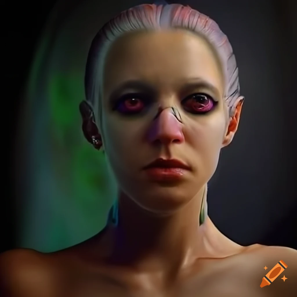 Closeup of a hyper realistic and hyper detailed portrait view on Craiyon