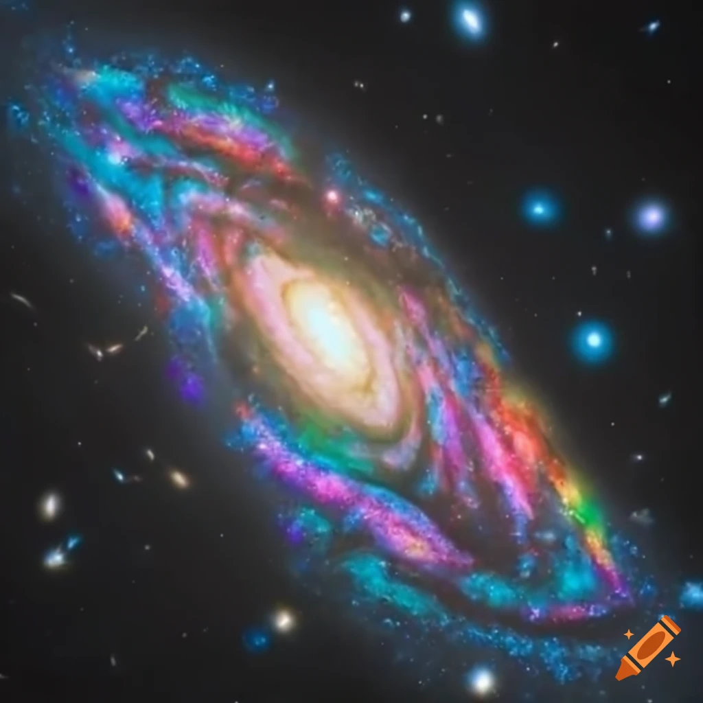 Mesmerizing view of colorful swirling galaxies and galaxy clusters on Craiyon
