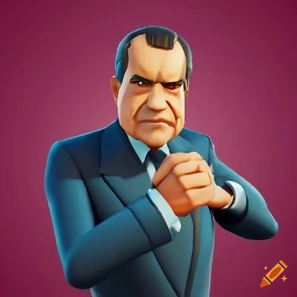 Richard nixon character in fortnite game on Craiyon