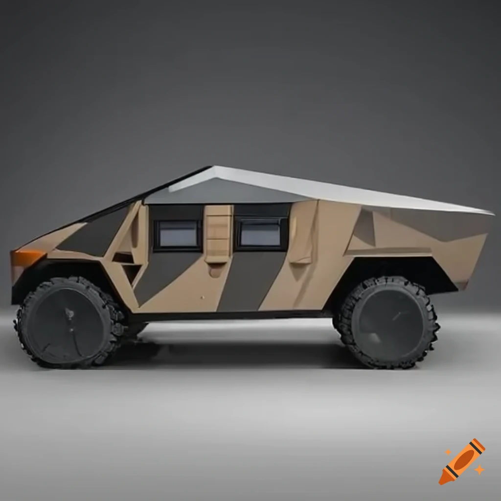 Side view full-length image of a mixed-style car on Craiyon