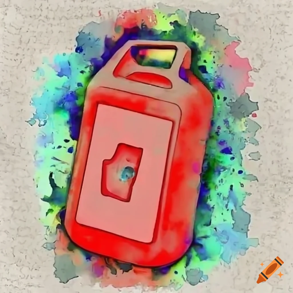 Red jerry can with a bullet hole on Craiyon