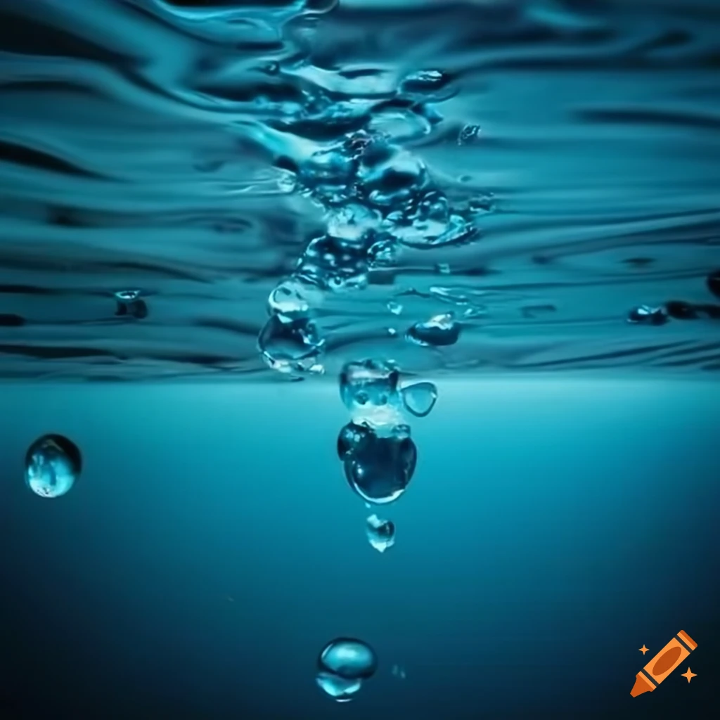 Water bubbles seen from below the surface on Craiyon