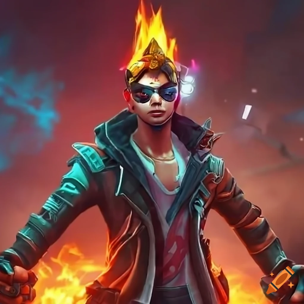 Illustration representing free fire on Craiyon