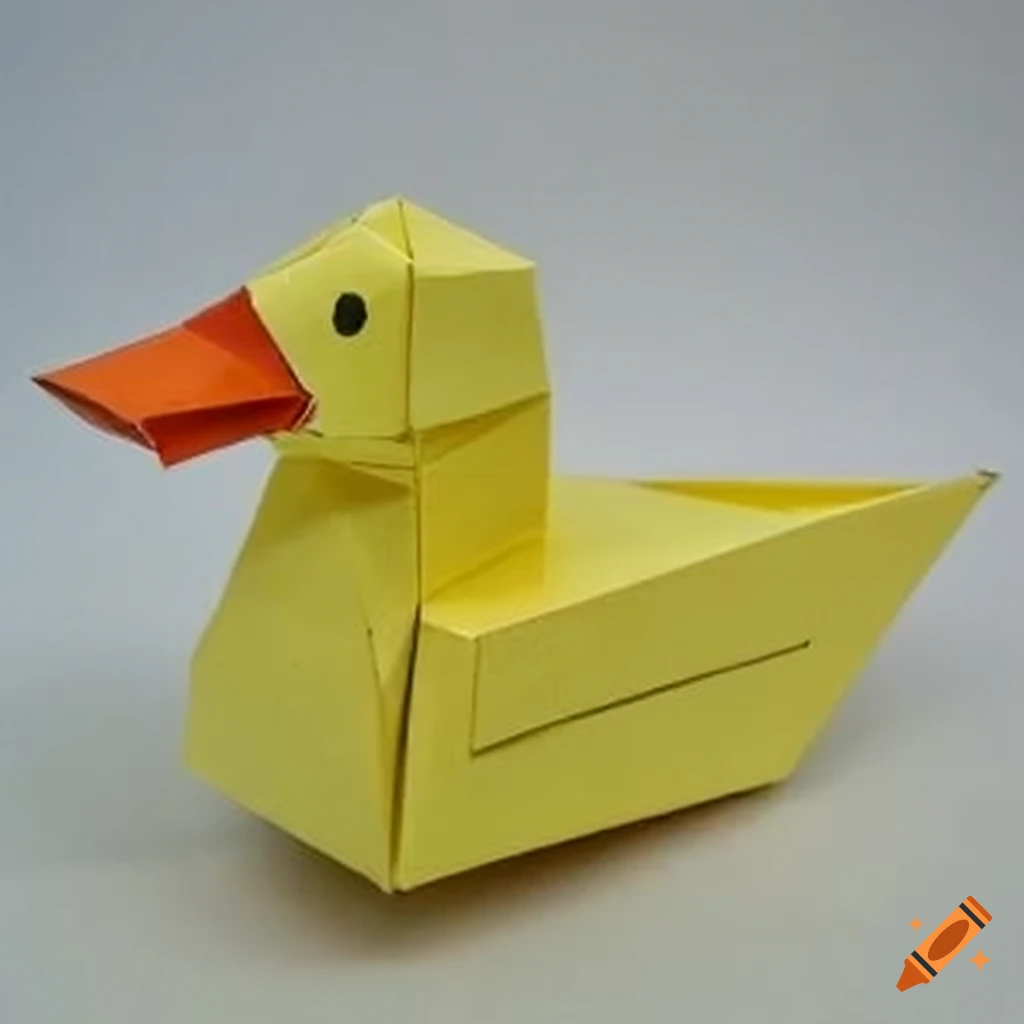 Kawaii duck papercraft origami figure on Craiyon
